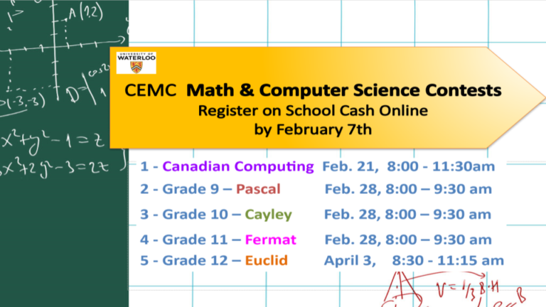 Math & Computer Science Contests – Dates & Registration – North Toronto ...